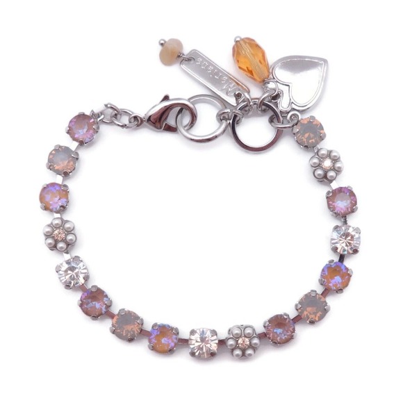 Mariana | Jewelry | Mariana Butter Pecan Silver Bracelet Dainty Moonlight Brown Crystal Mix 153 ...
